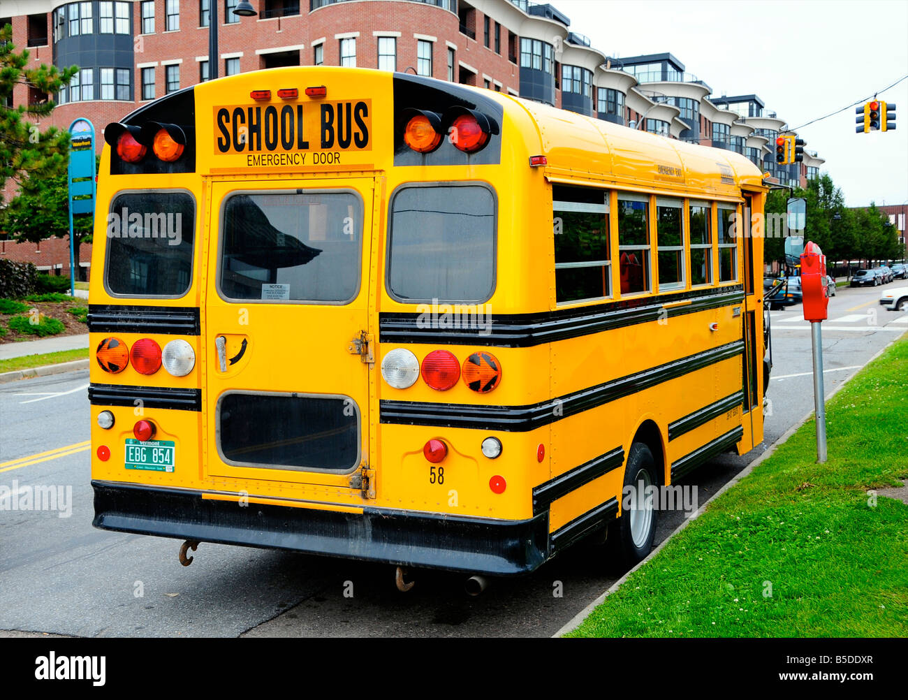 American yellow school bus, Burlington, Vermont Stock Photo - Alamy