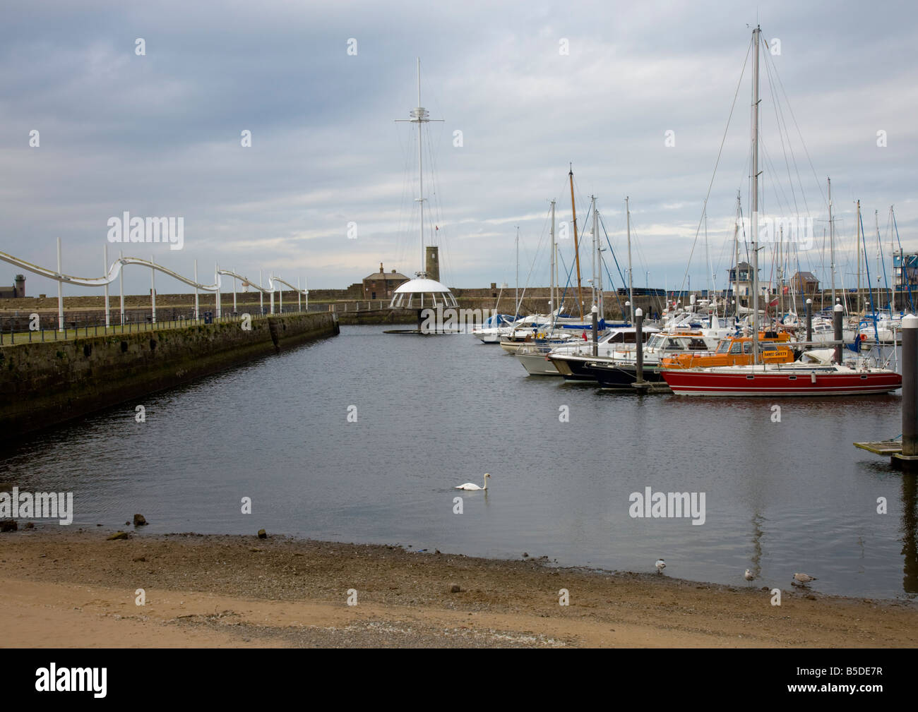 whitehaven cumbria harbour dock wave sand beach boats yachts masts ...