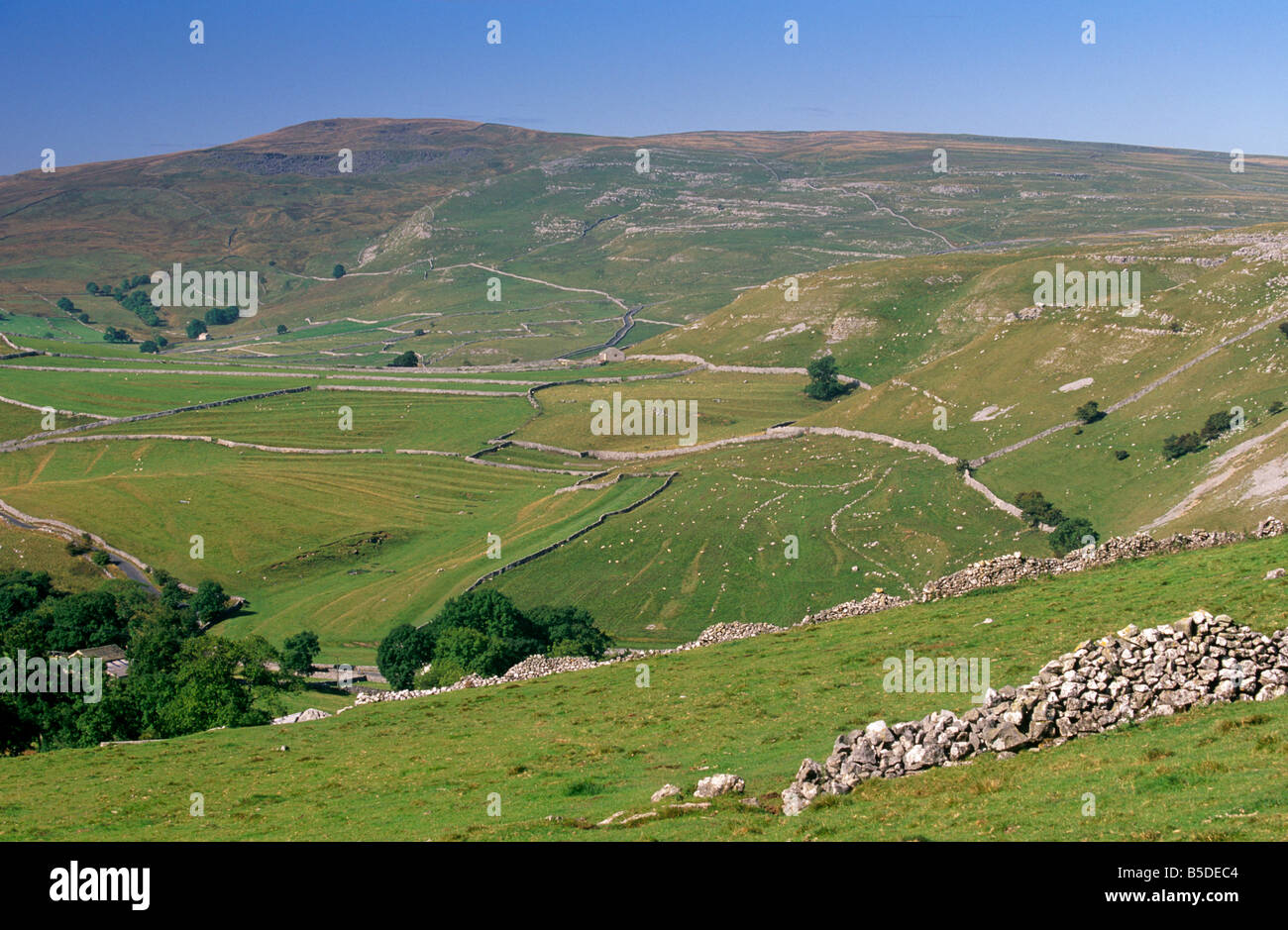 Typical and well preserved landscape of the Yorkshire Dales National ...