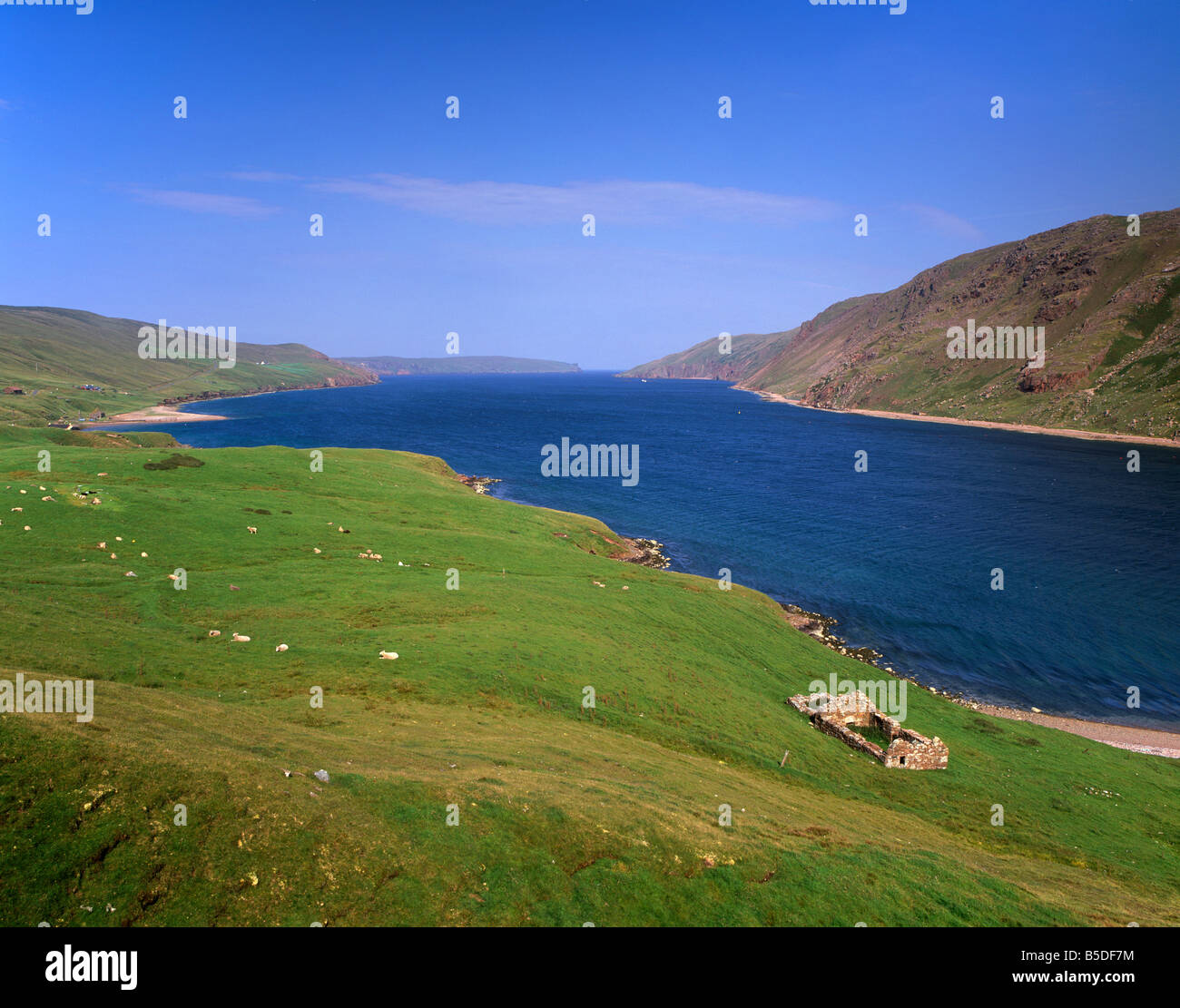 Ronas Voe, and Ronas Hill granitic dome, 450m, highest point in ...