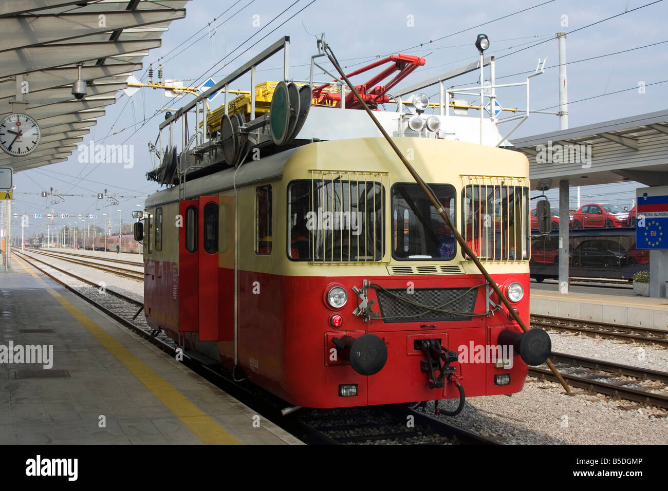 Maintenance train on a train station Stock Photo - Alamy