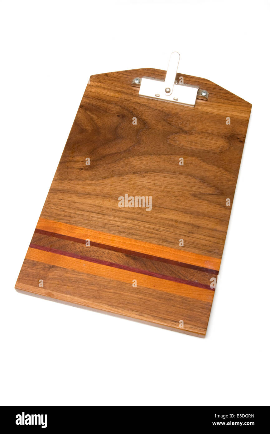 Wooden clipboard isolated on a white studio background Stock Photo - Alamy