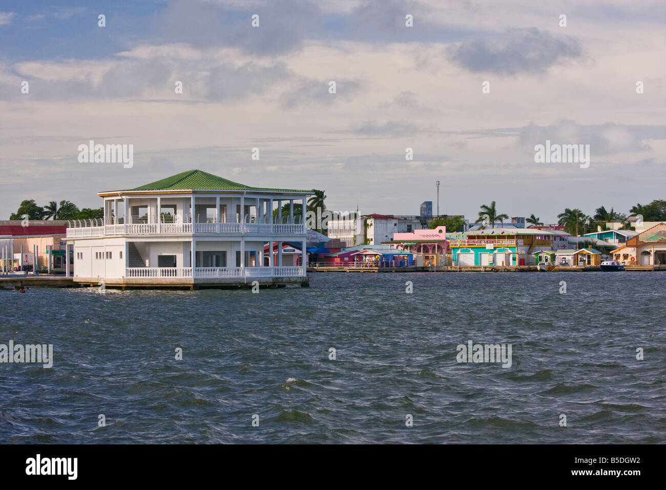 BELIZE CITY BELIZE Belize Harbor at the mouth of Haulover Creek Stock ...