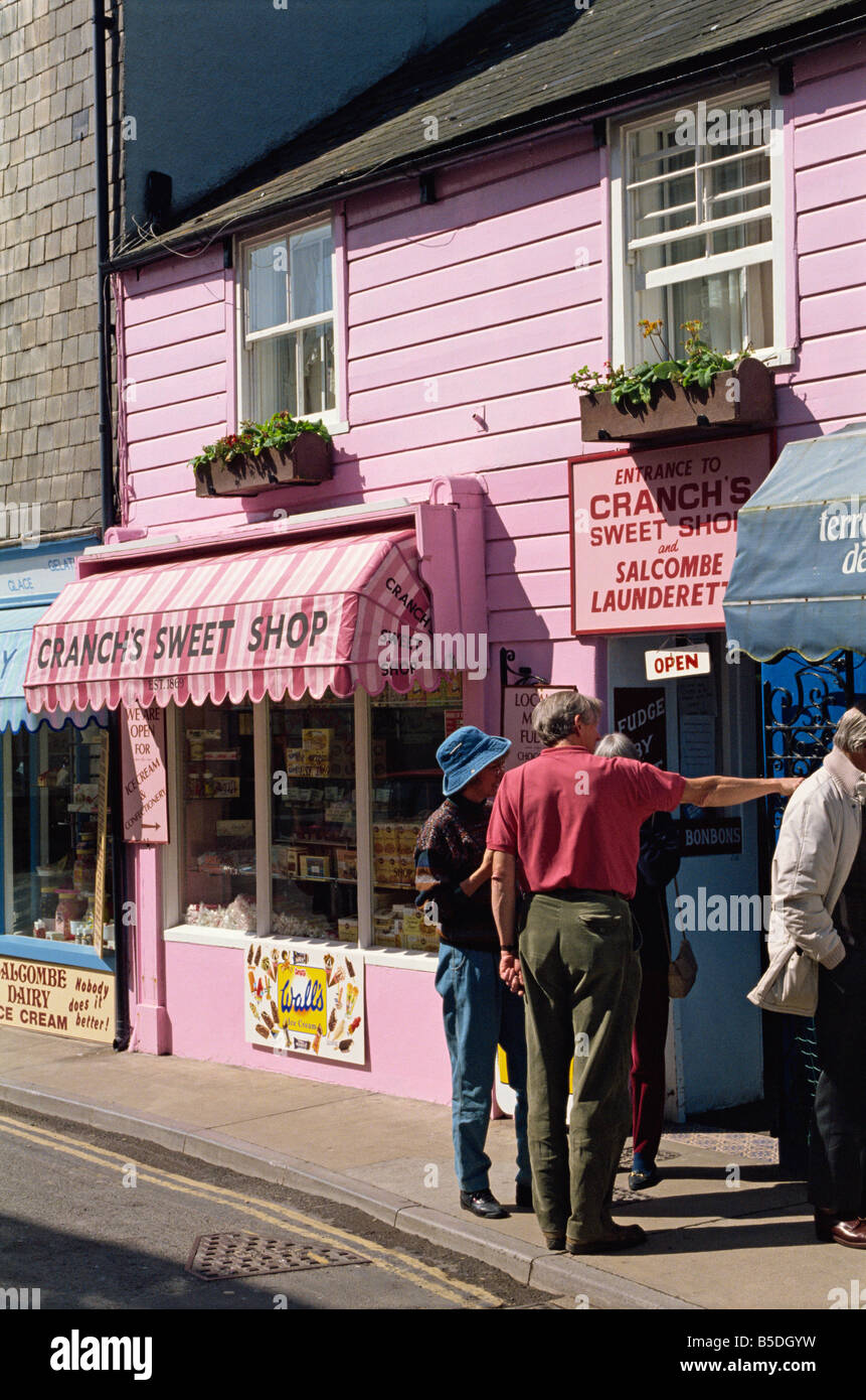 Sweet shop Salcombe Devon England United Kingdom Europe Stock Photo - Alamy