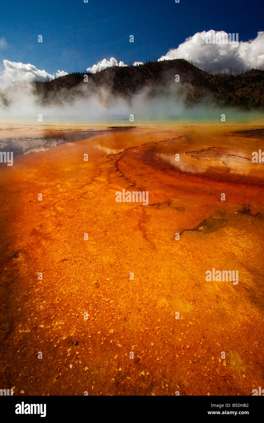 Runoff stream from Grand Prismatic Spring in Yellowstone National Park ...