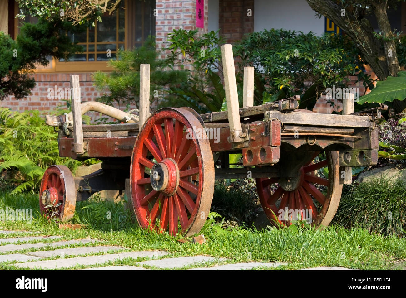 Old wooden ox cart hi-res stock photography and images - Alamy