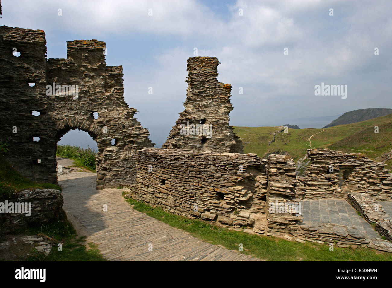 Tintagel ancient castle ruins traditionnally the setting of King Arthur ...