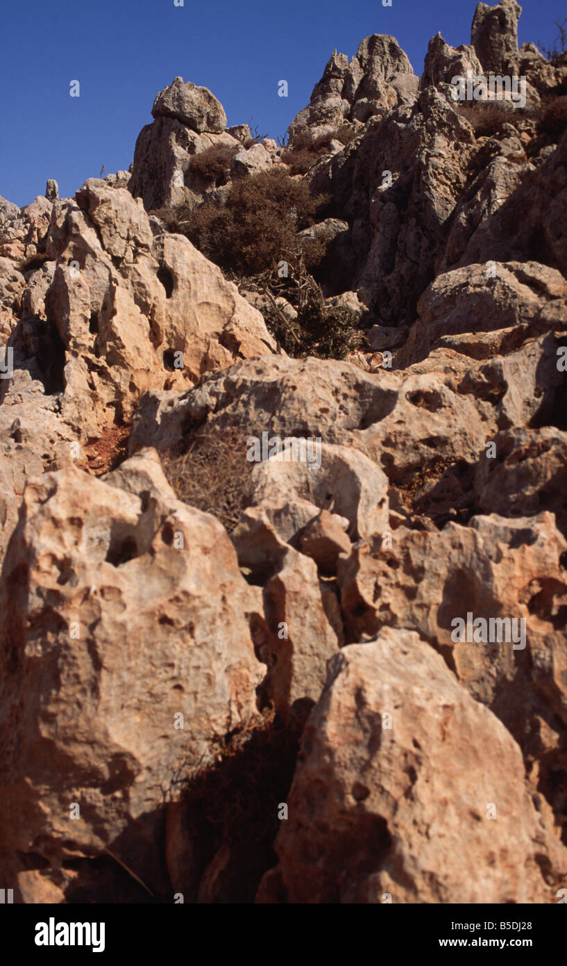 Bizarre rocks on peninsula Rodopou Chania province Crete Greece Stock ...