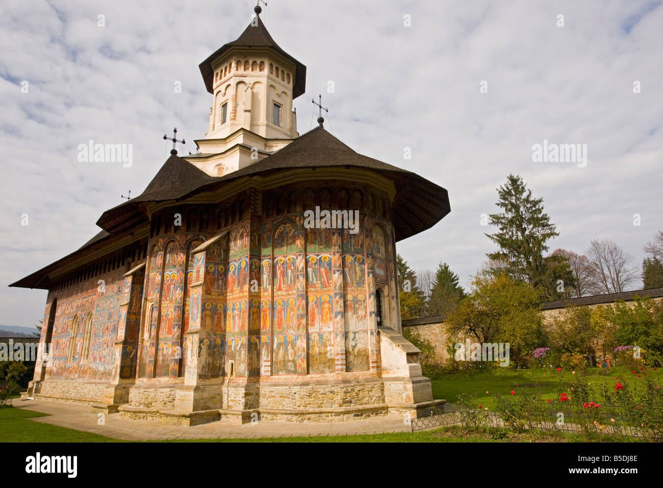 Moldovita Painted Monastery Southern Bucovina north Romania Stock Photo ...