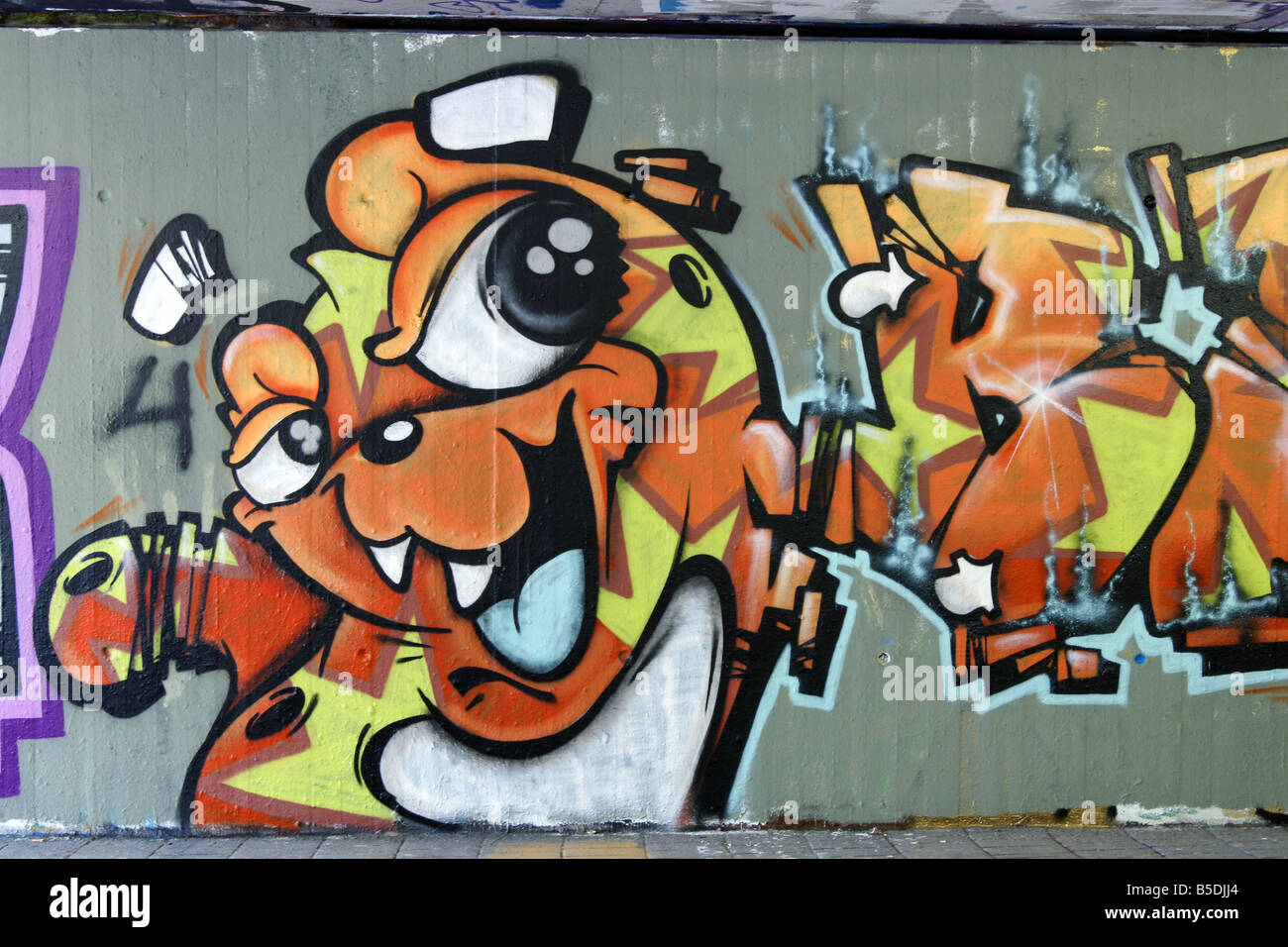 Graffiti: funny creature 1 Stock Photo - Alamy