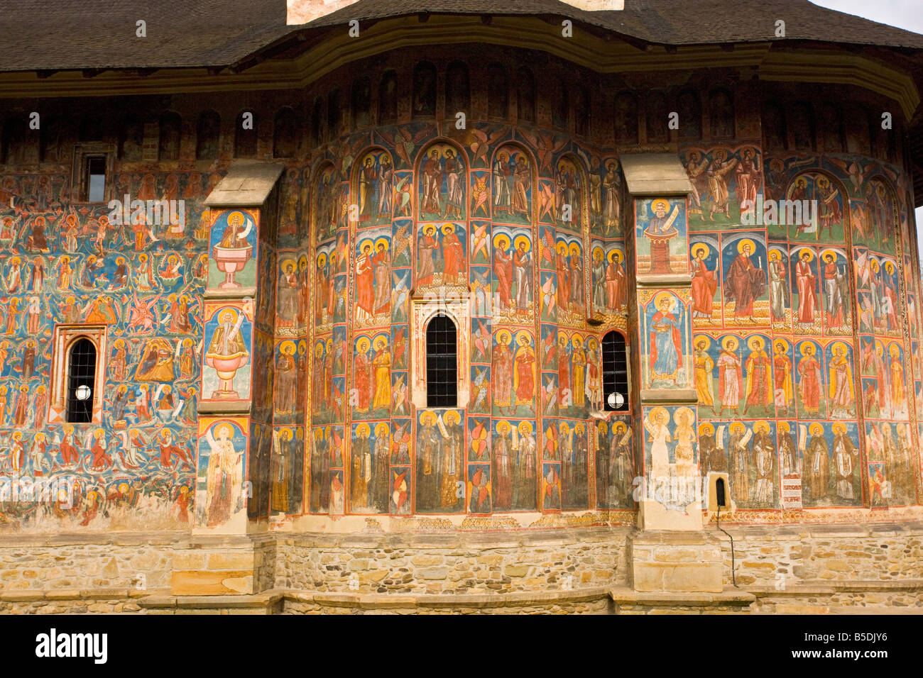 Moldovita Painted Monastery Southern Bucovina north Romania Stock Photo ...