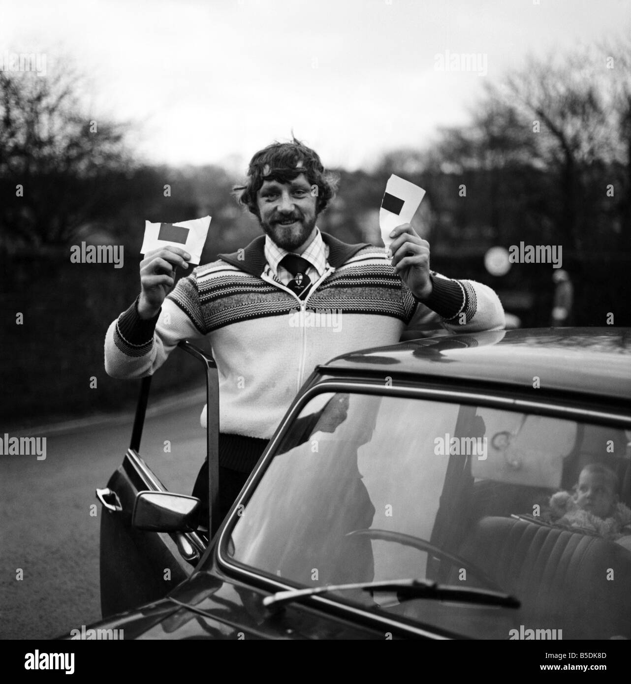 Driving test l plates Black and White Stock Photos & Images - Alamy