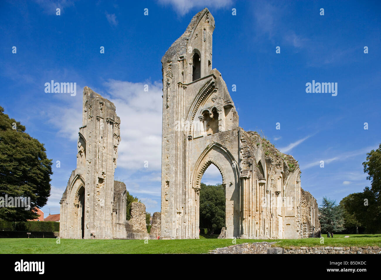 Glastonbury Abbey Church 1184 Great Britain United Kingdom Stock Photo ...