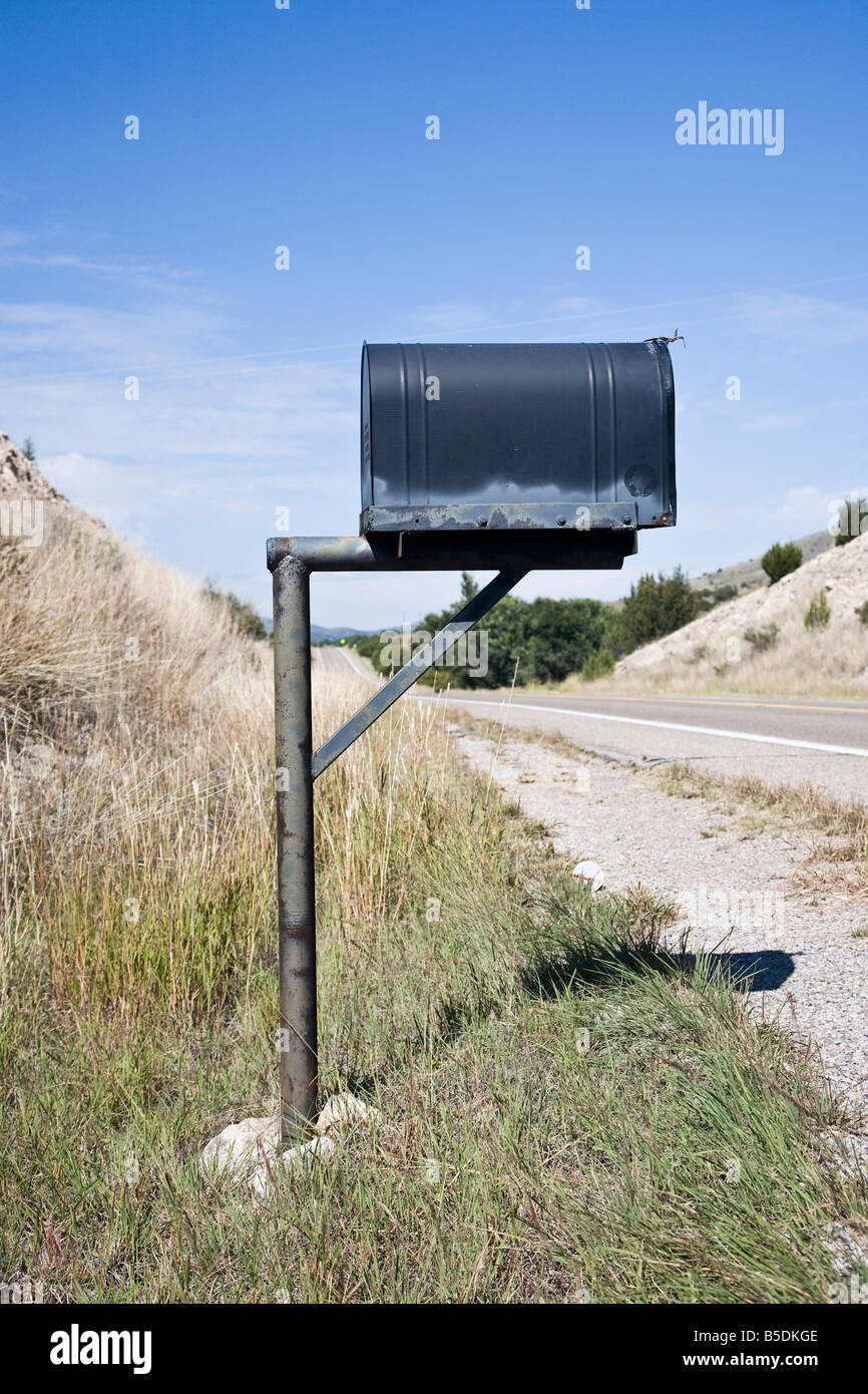 Old black Mailbox in rural scene, USA Stock Photo - Alamy