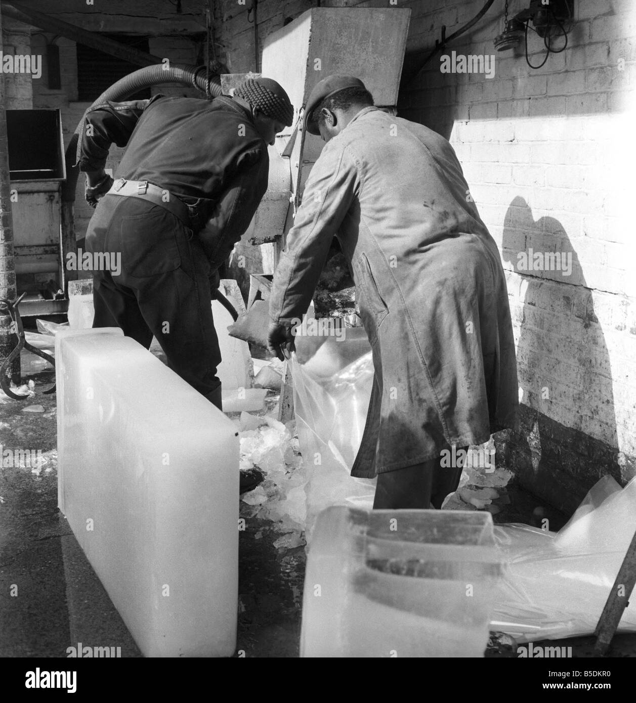 Ice Factory: General scene at a London factory which manufacture ice ...
