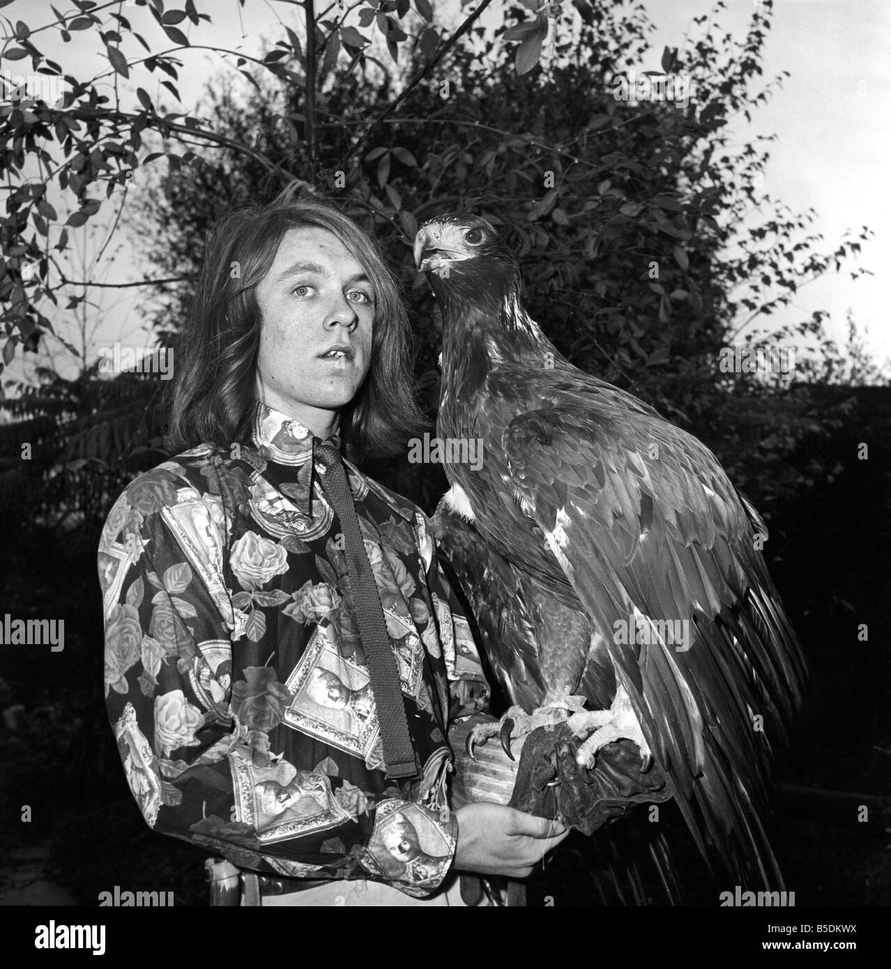 David Fox seen here taking his pet Golden Eagle for a walk around the ...
