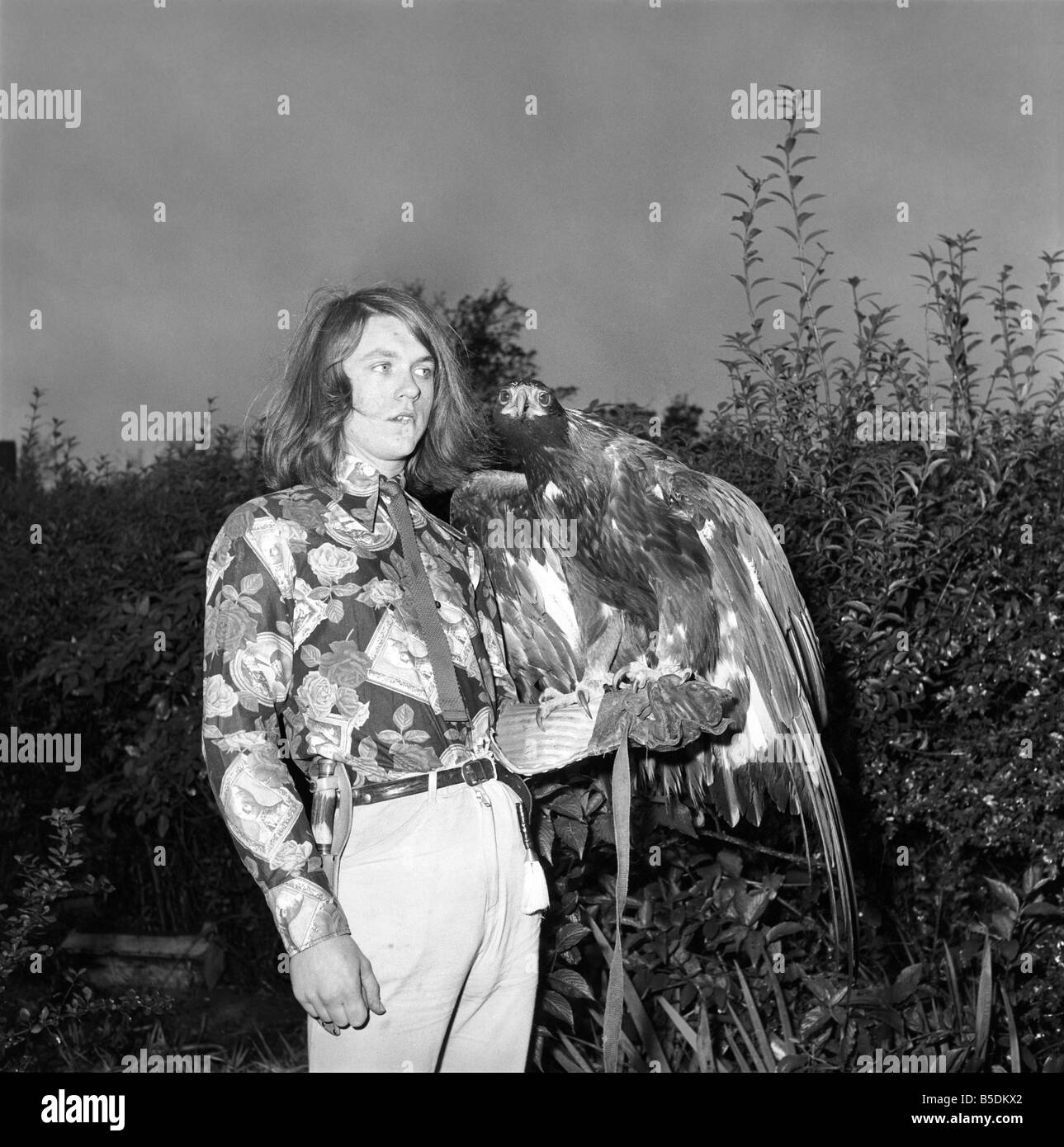 Man and eagle Black and White Stock Photos & Images - Alamy