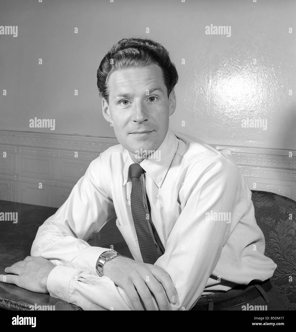 BBC Announcer Alexander McIntosh seen here at home . Circa 1957 Stock ...