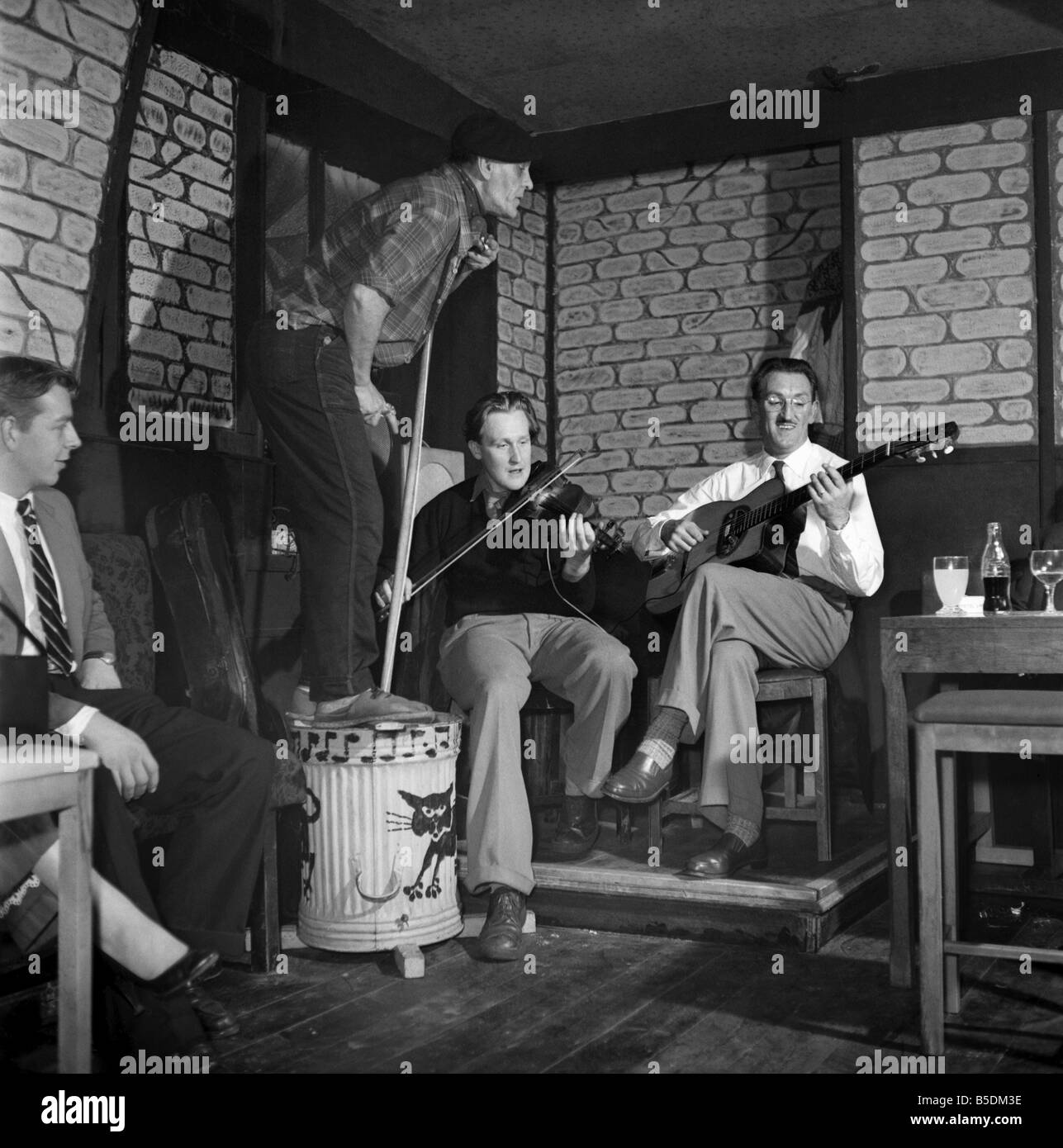 Skiffle group belived to be called the Black Cat seen here performing ...