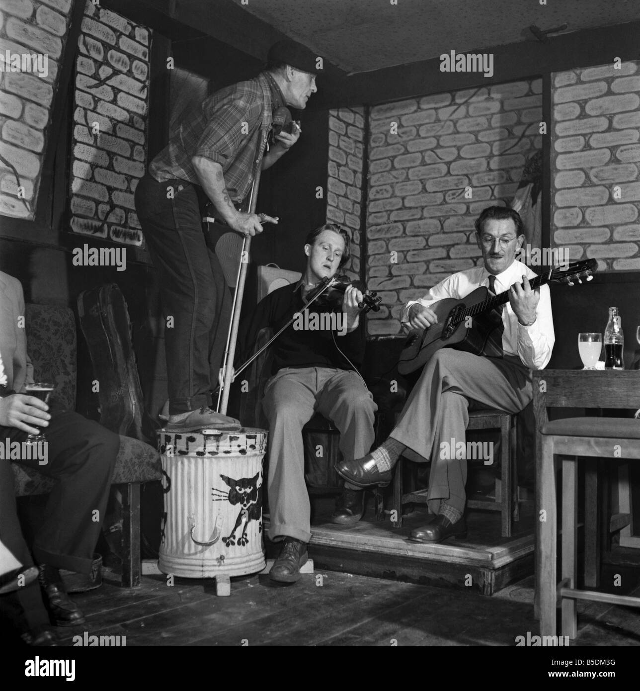 Skiffle group belived to be called the Black Cat seen here performing ...