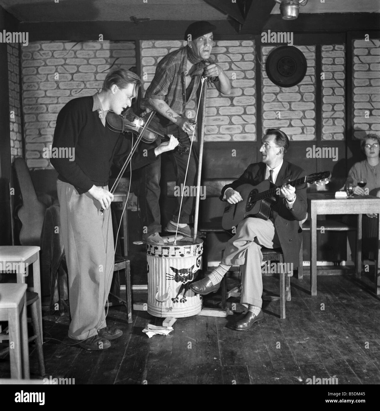 Skiffle group belived to be called the Black Cat seen here performing ...