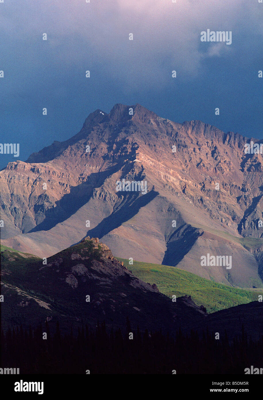 Denali Mountain at sunset, Alaska, USA, North America Stock Photo - Alamy