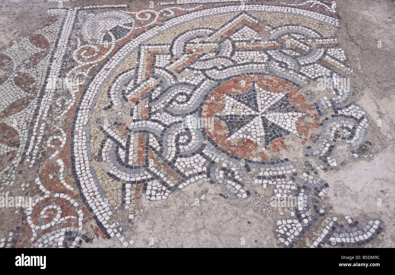 Roman mosaic on Crete Greece Stock Photo - Alamy
