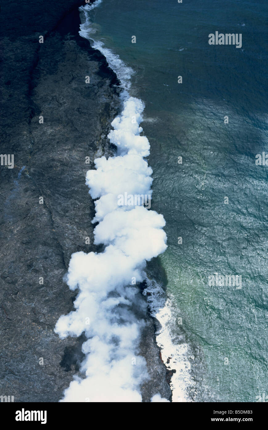 View of basalt lava field on the south flank of Kilauea volcano in Puna ...