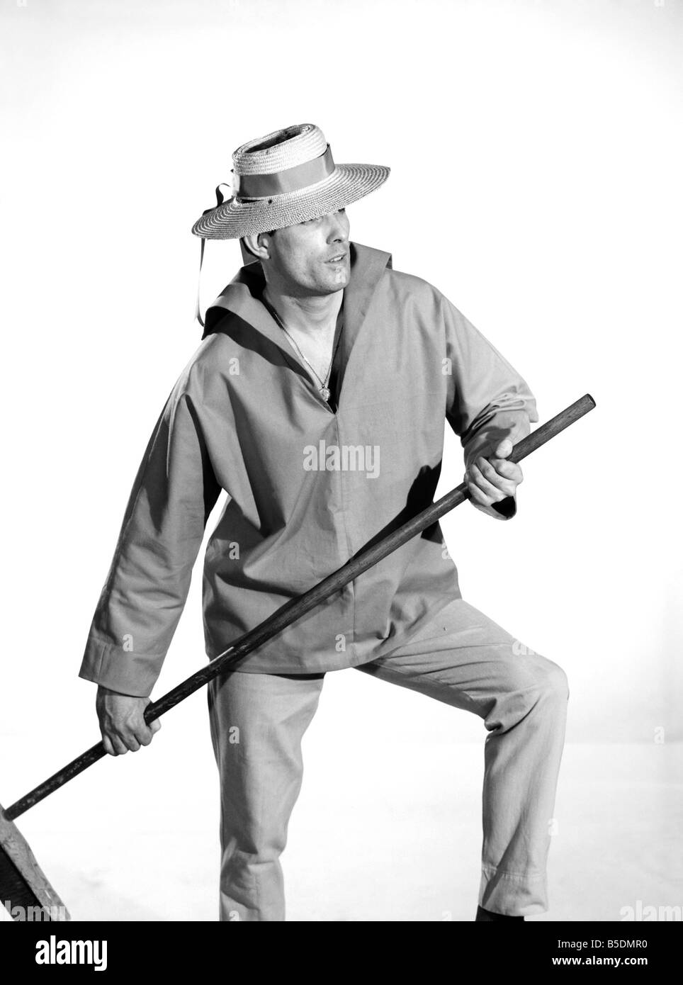 Model Peter Anthony wearing blue sailors shirt. . 1959 Stock Photo - Alamy