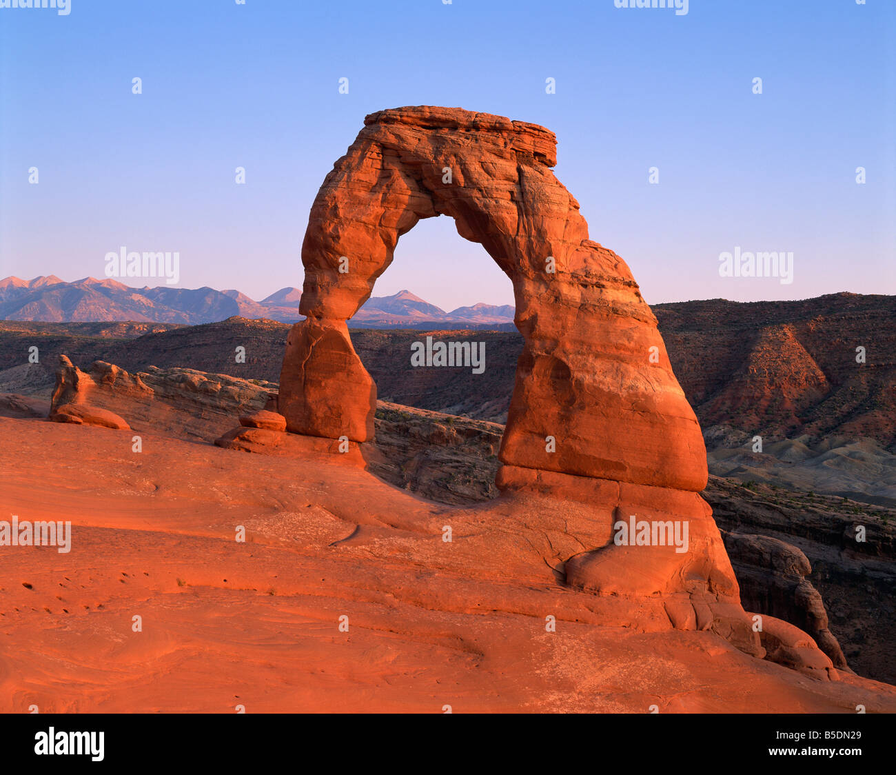 Rock formation caused by erosion and known as Delicate Arch in the ...