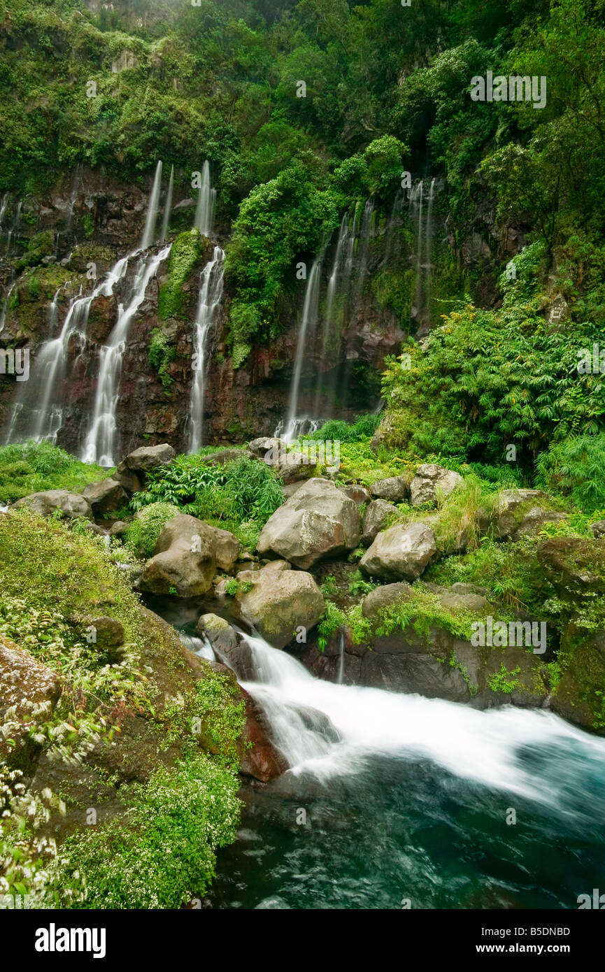 WATERFALLS OF LANGEVIN REUNION ISLAND Stock Photo - Alamy