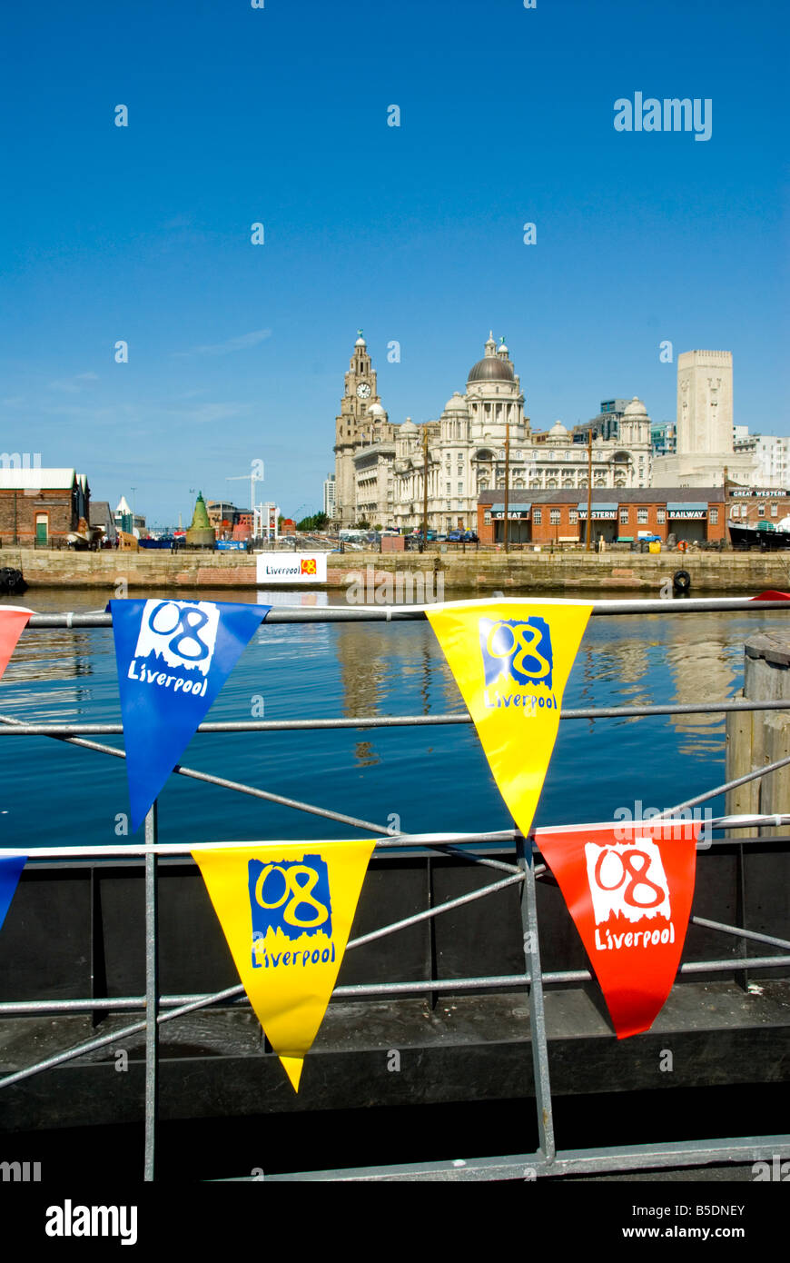Skyline and docks, Liverpool, Merseyside, England, Europe Stock Photo ...