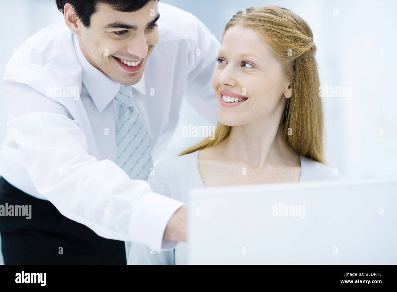 Girl With Guy Leaning Over