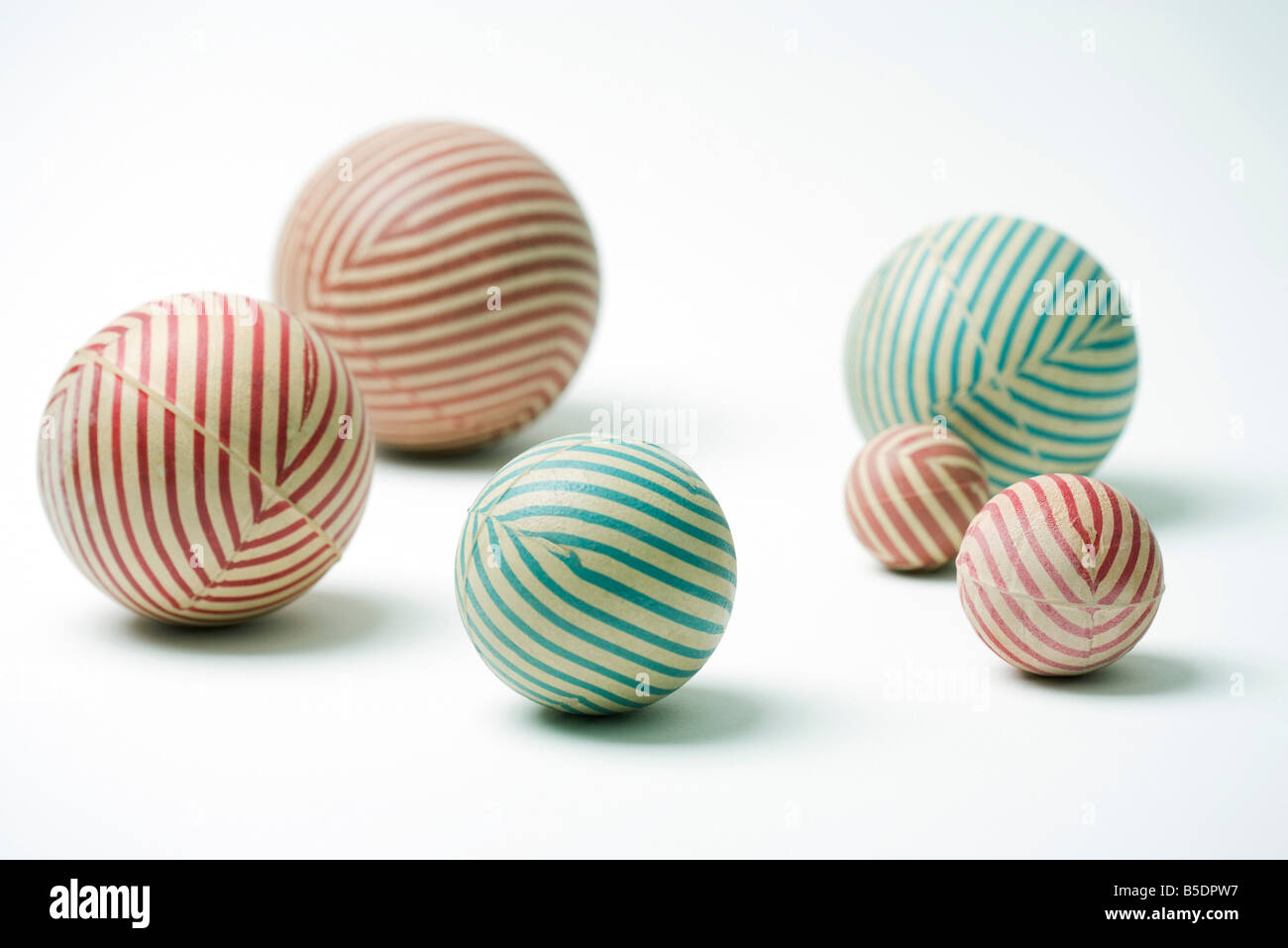 Striped rubber balls, still life Stock Photo - Alamy