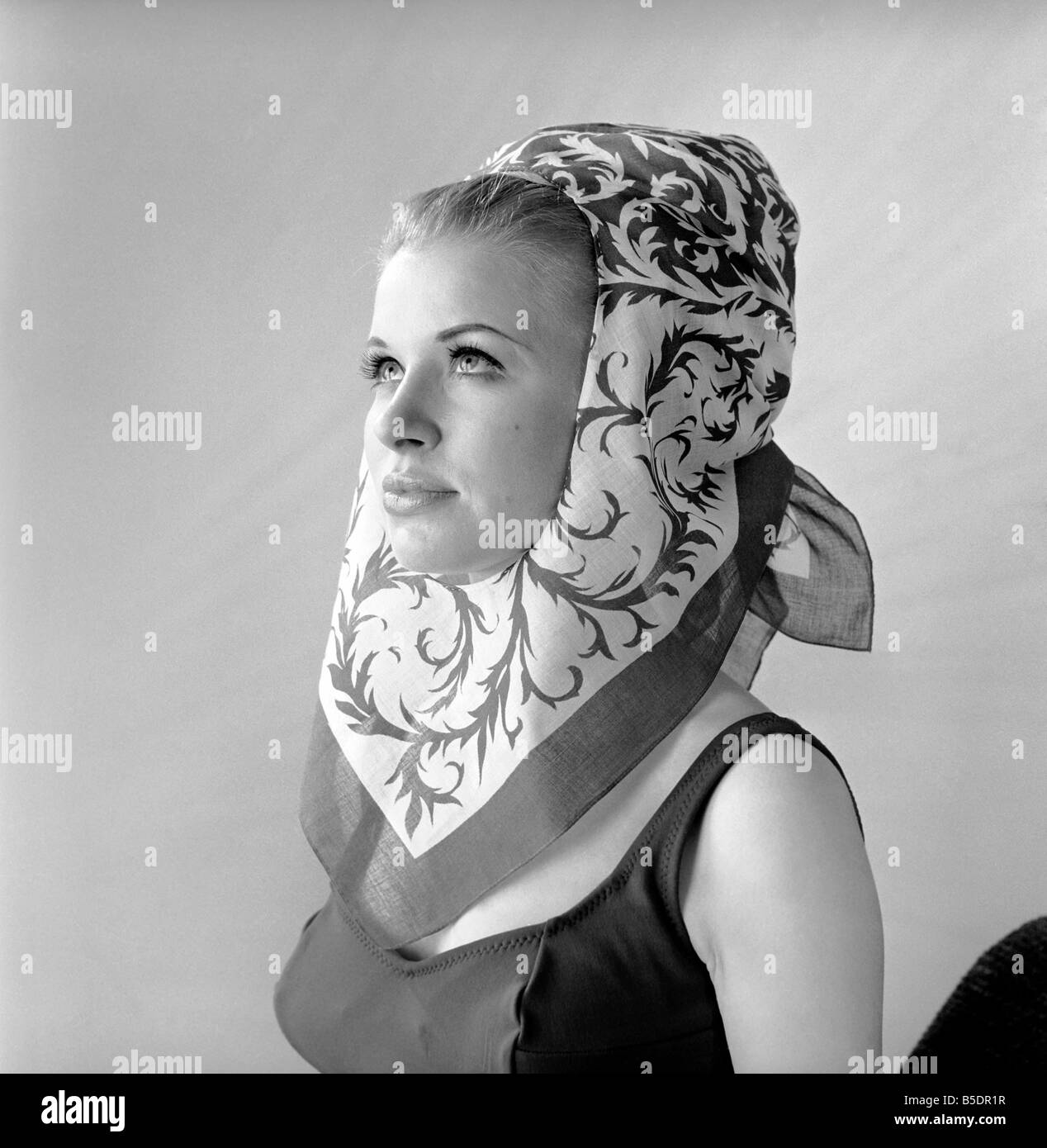 Clothing: Fashion: Headscarf. 1966 B1921-008 Stock Photo - Alamy