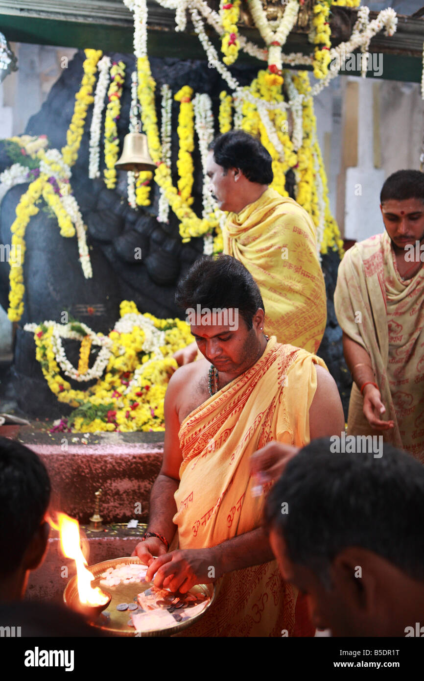 Monk, praying in a temple, Bangalore, India Stock Photo - Alamy