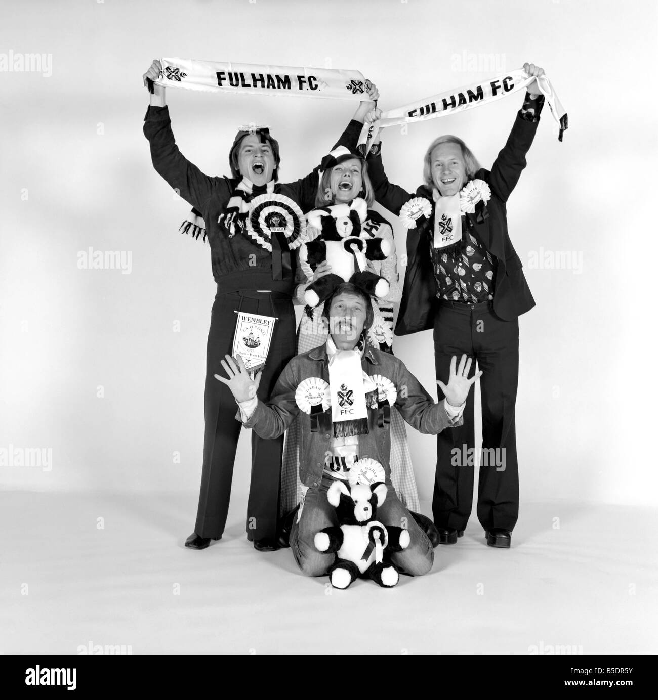 Fulham Supporters Harry Fowler, Honor Blackman, Alan Price and David ...