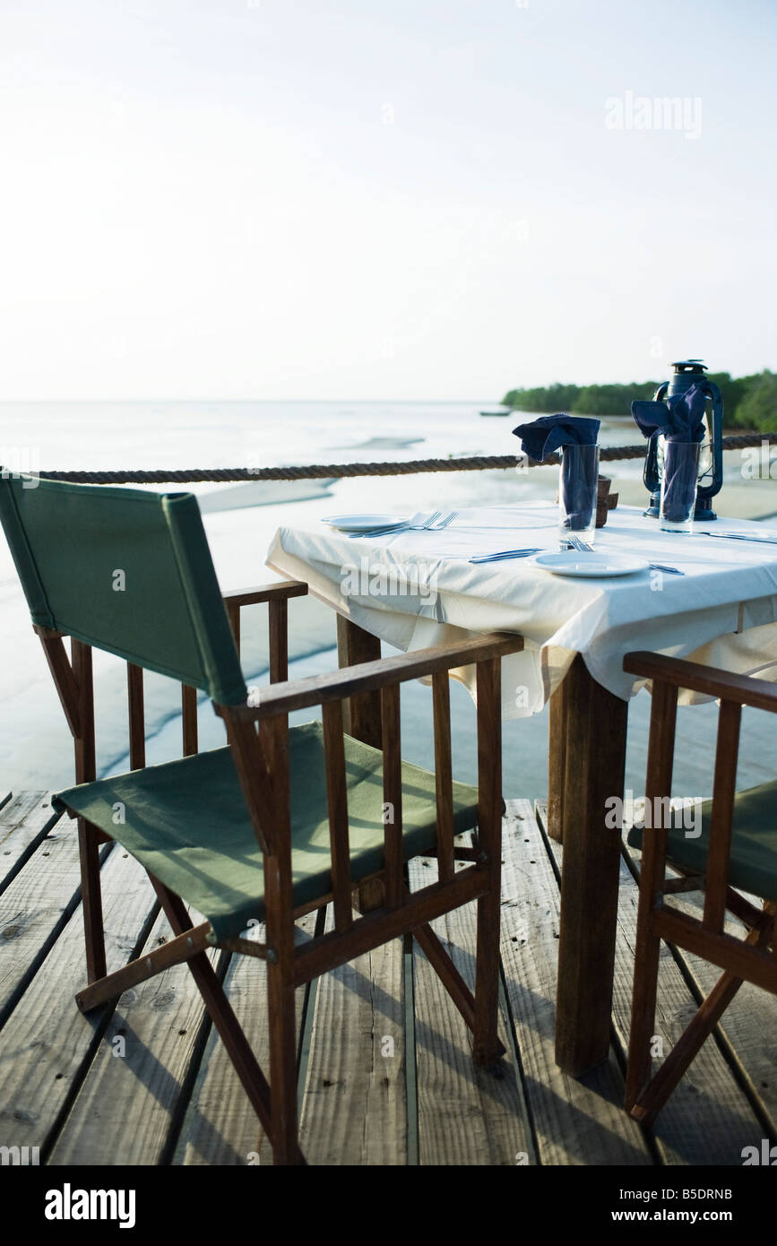 Restaurant Tables Chairs Overlooking Beach High Resolution Stock ...