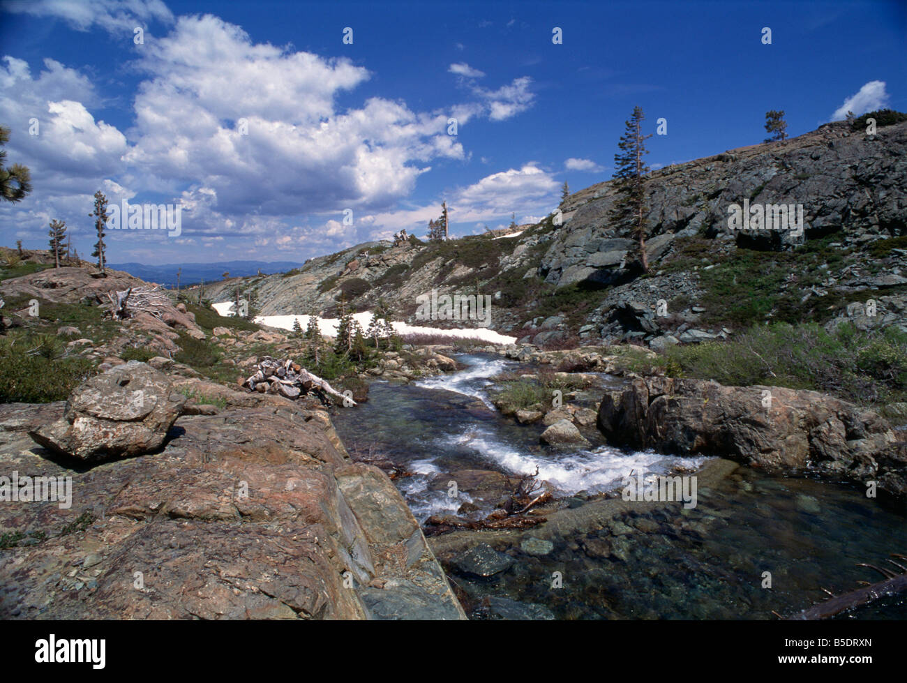 Long Lake near Mount Elwell, Basin Lakes area, Northern California, USA ...