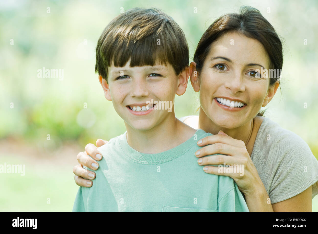 Mother and son, smiling, portrait Stock Photo - Alamy