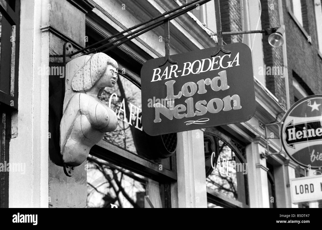 A view of "The Lord Nelson" British bar in Amsterdam May 1975 Stock ...
