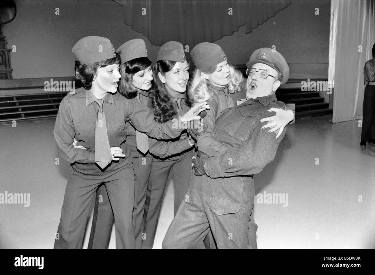 Comedy actor Arthur Lowe of Dads Army surrounded by girls, all in ...