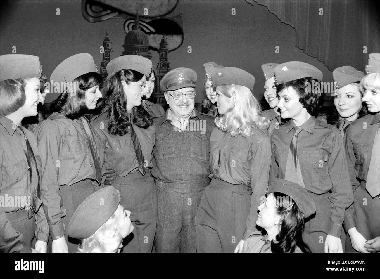 Comedy actor Arthur Lowe of Dads Army surrounded by girls, all in ...