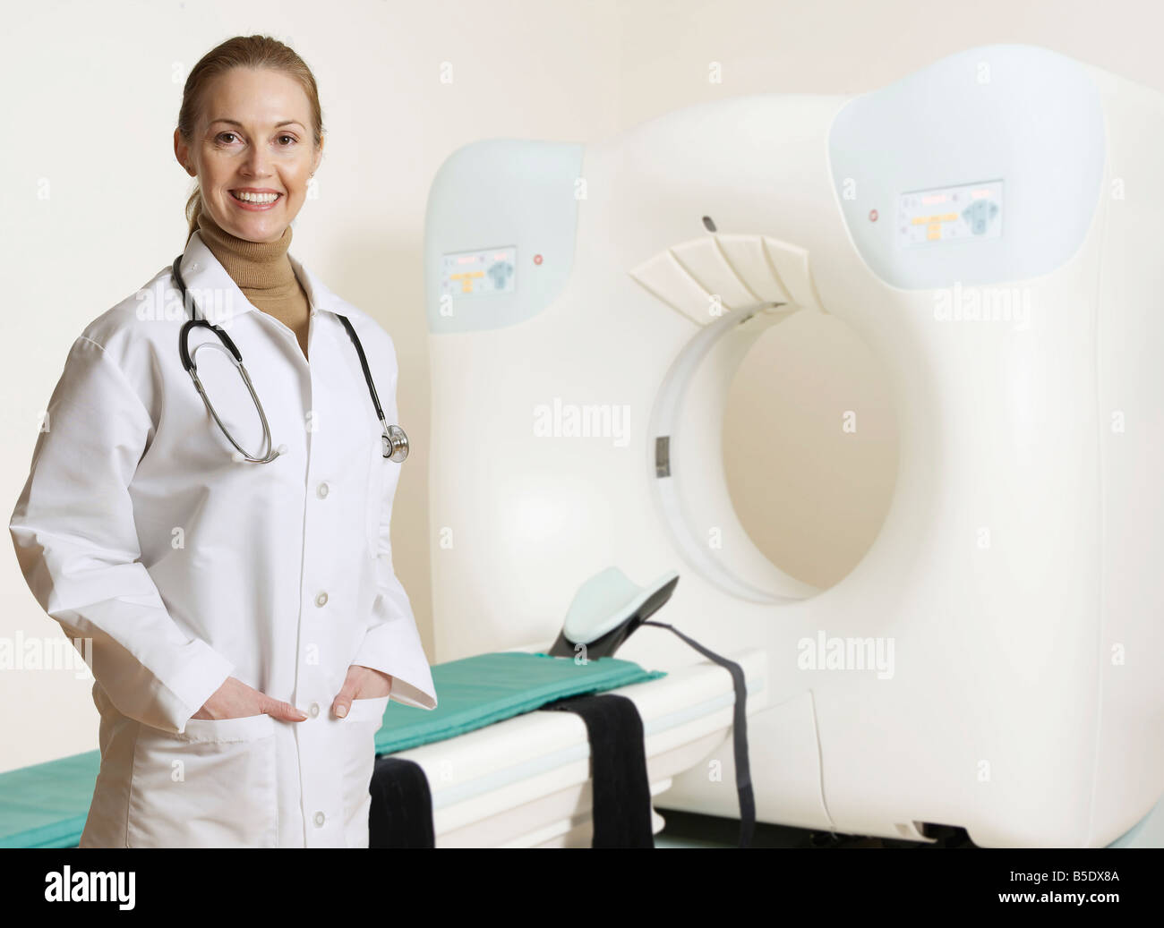 Female Doctor near MRI Scanner Stock Photo - Alamy