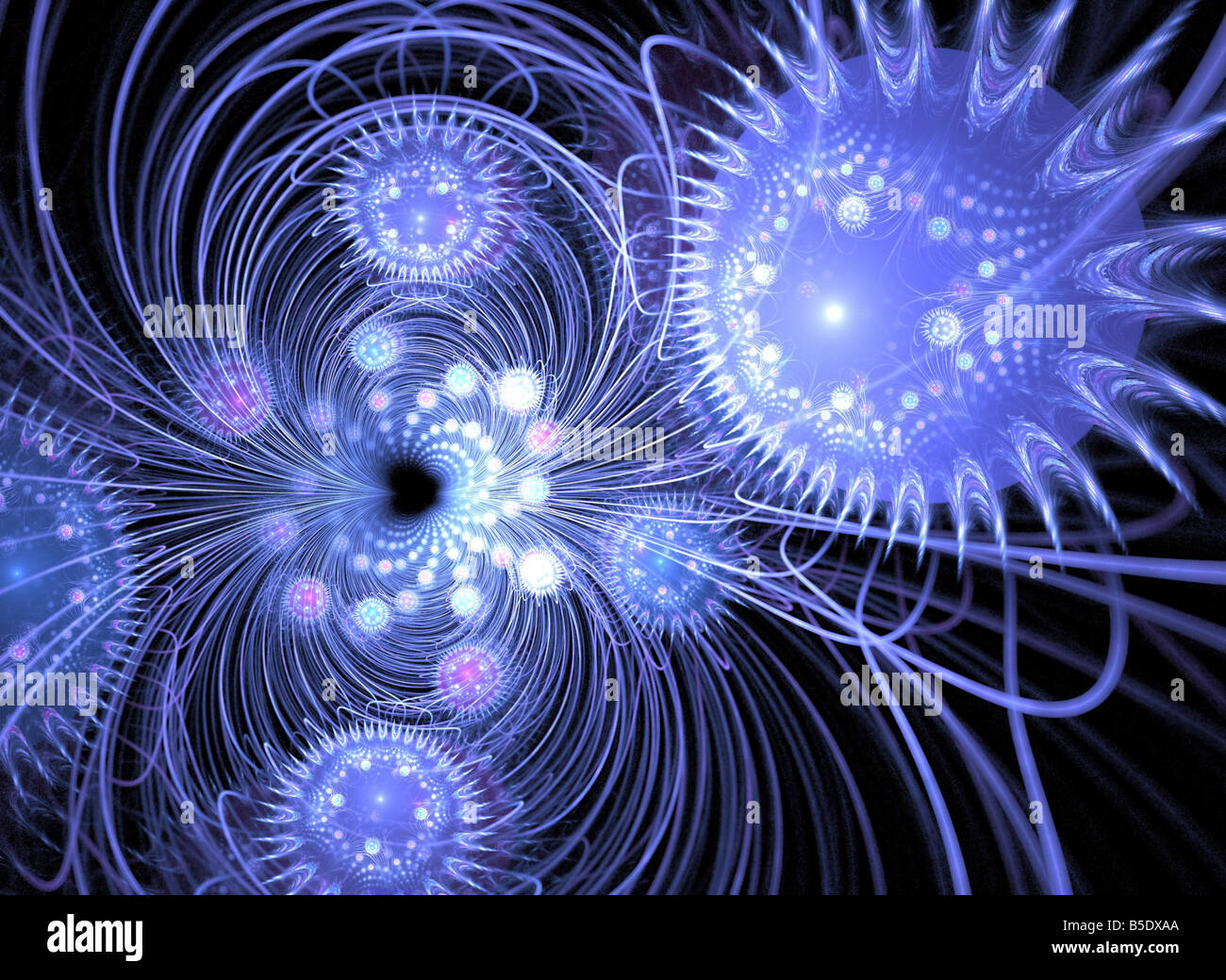 An abstract fractal vortex background with spikey looking spheres Stock Photo - Alamy