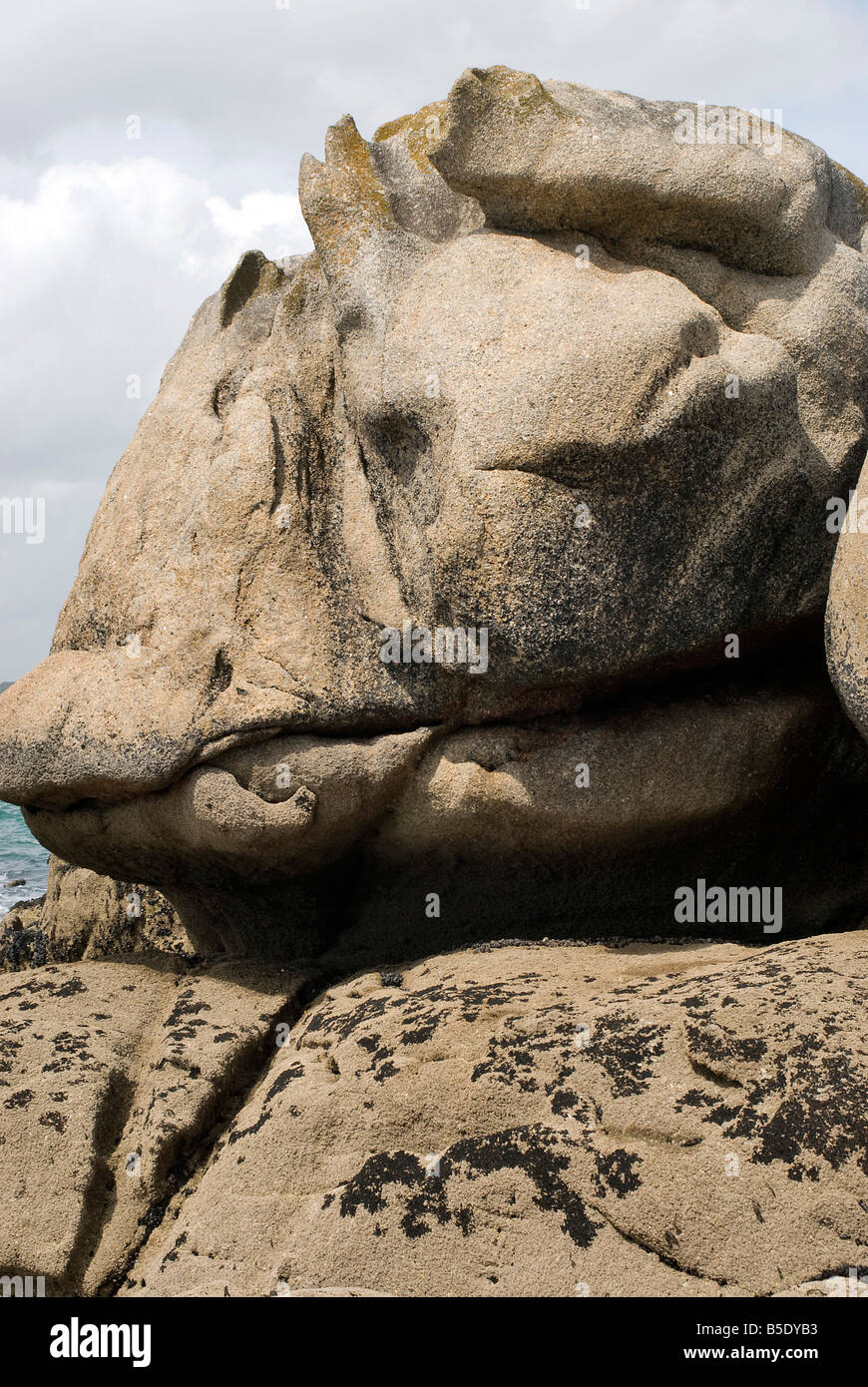 Brittany French littoral rocks Stock Photo - Alamy