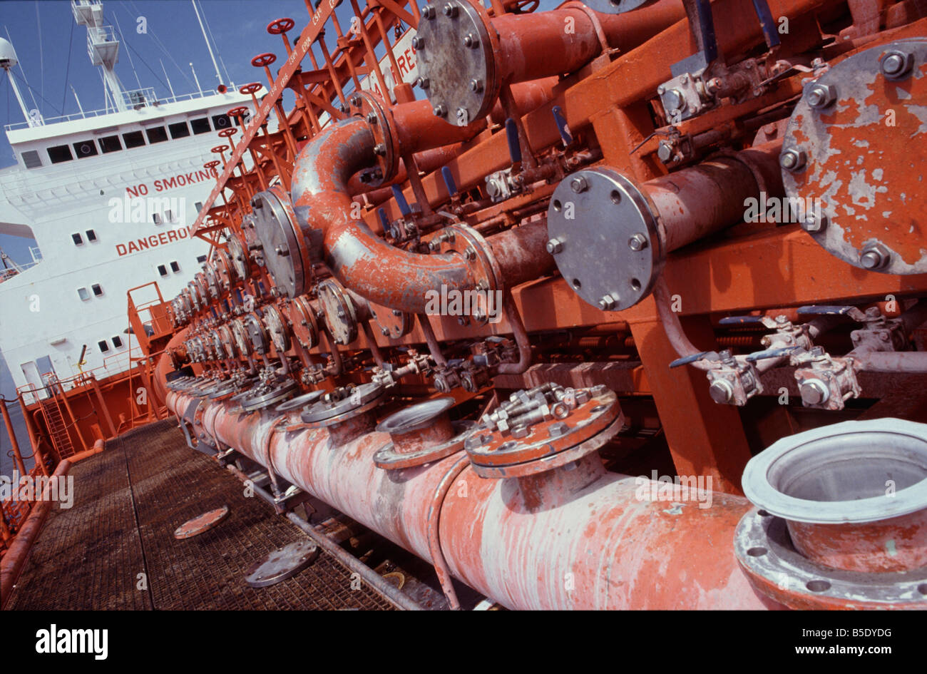 hazardous cargo ship petrochemical pipes Stock Photo - Alamy