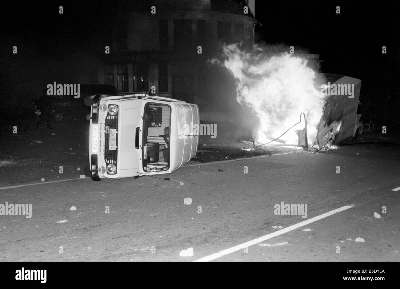 Southall Riots: Police: Law and Order: General scenes showing ...