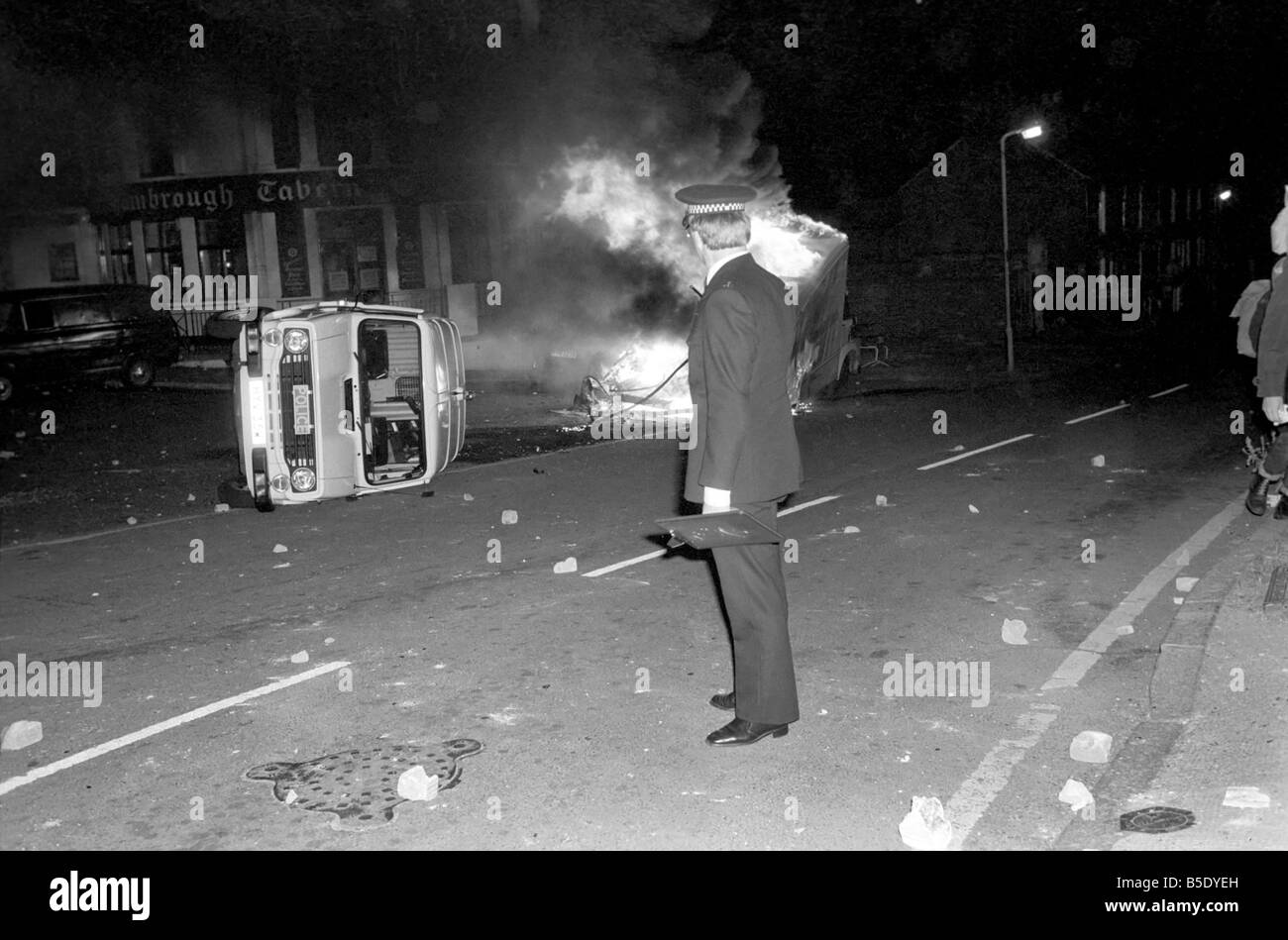 Southall Riots: Police: Law and Order: General scenes showing ...