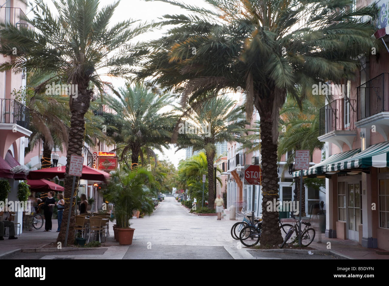 Espanola Way, Miami Beach, Florida, USA, North America Stock Photo - Alamy